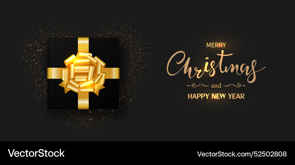 Christmas banner with gift box decorated Vector Image