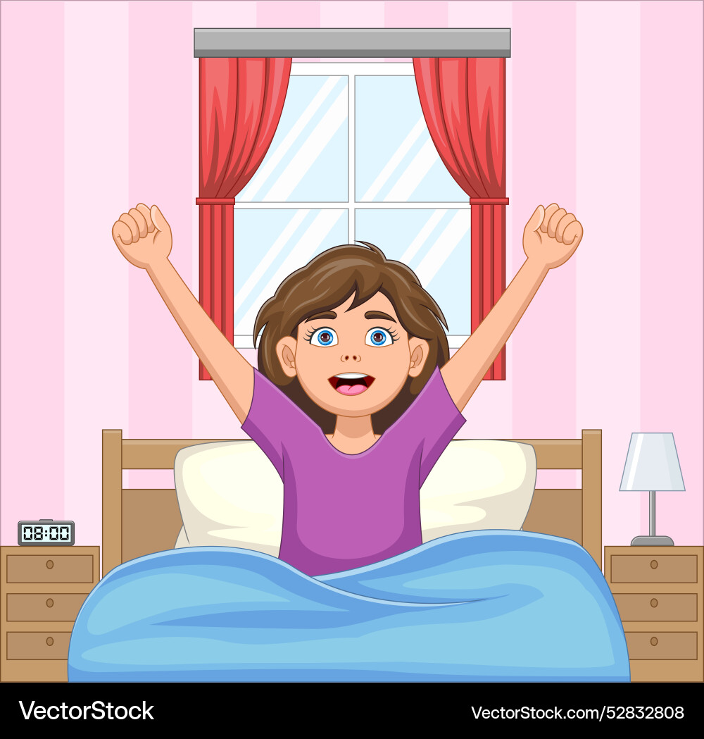Wake Up Girl Cartoon Girl Waking Up In Morning Animation Free
