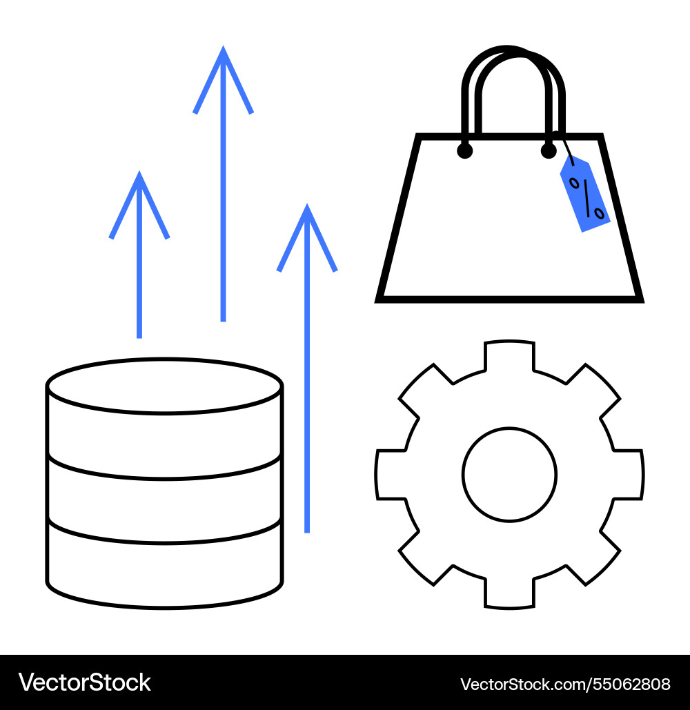 Data analysis advancing e-commerce and operations Vector Image