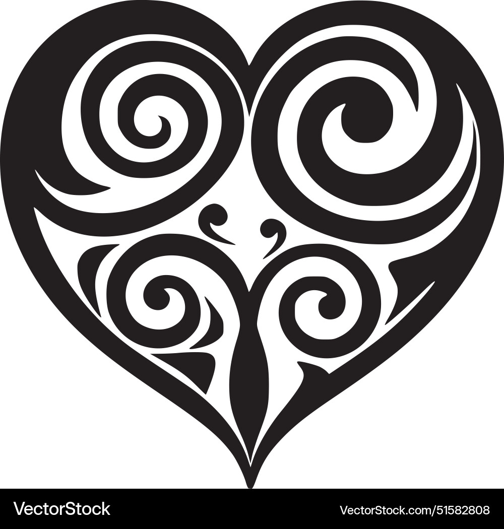 Heart - minimalist and flat logo Royalty Free Vector Image