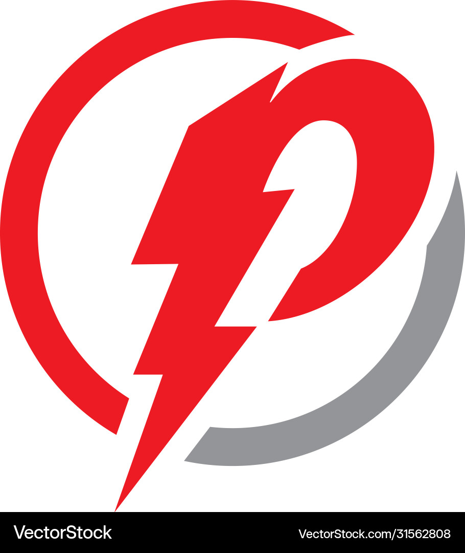 Lightning P Logo Template Royalty Free Vector Image