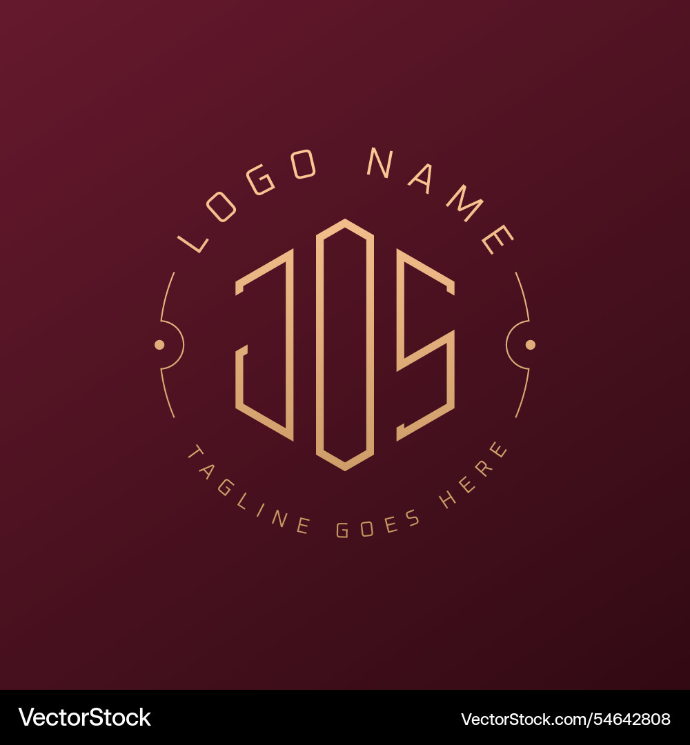 Luxury jos logo design elegant letter Royalty Free Vector