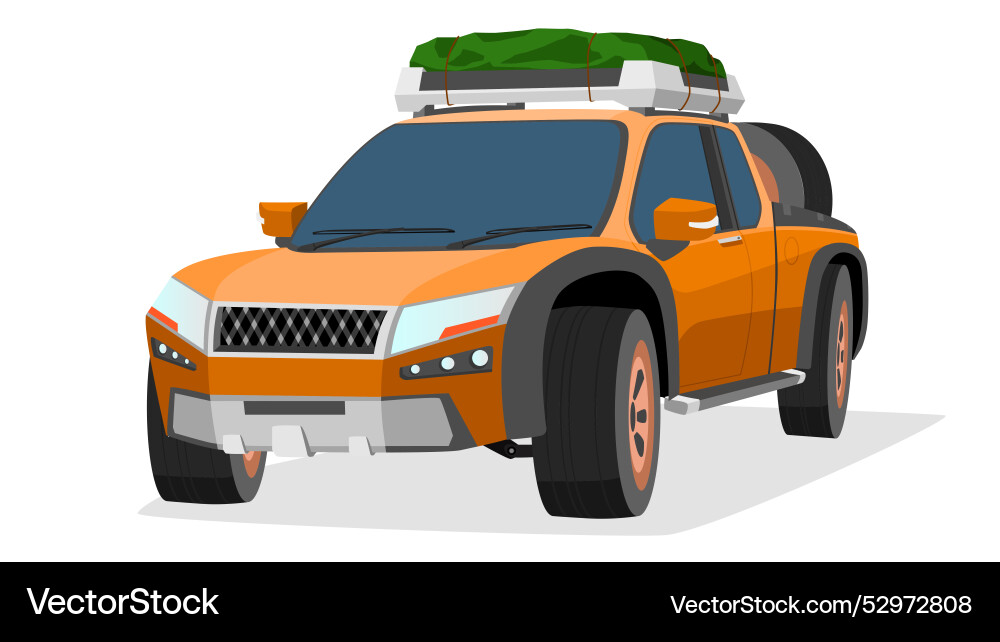 Perspective of car camping by pickup Royalty Free Vector