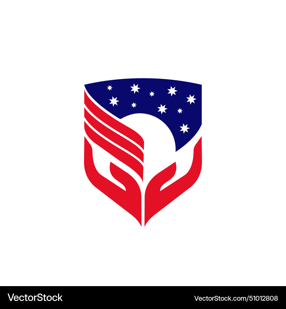 Political protection logo shield design Royalty Free Vector
