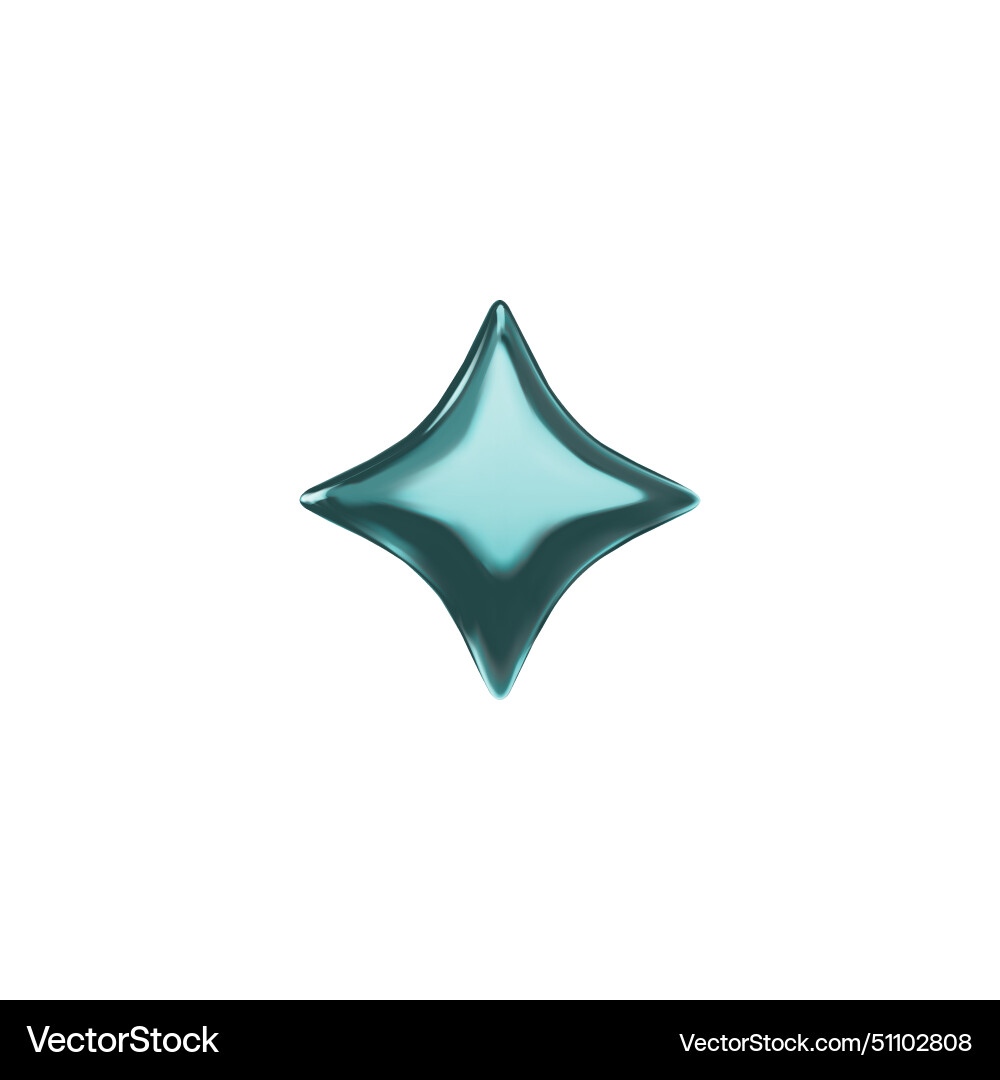 Reflective chrome star 3d Royalty Free Vector Image
