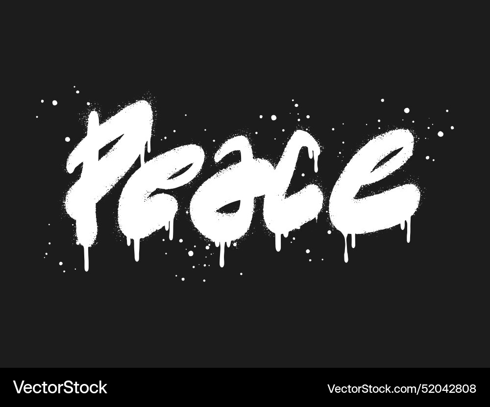 Spray Painted Peace Words Royalty Free Vector Image