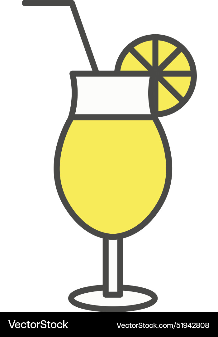 Summer cocktail icon isolated Royalty Free Vector Image