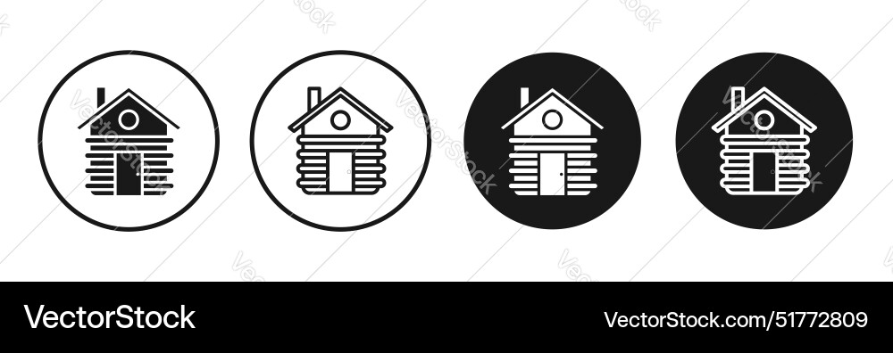Cabin line icon set Royalty Free Vector Image - VectorStock