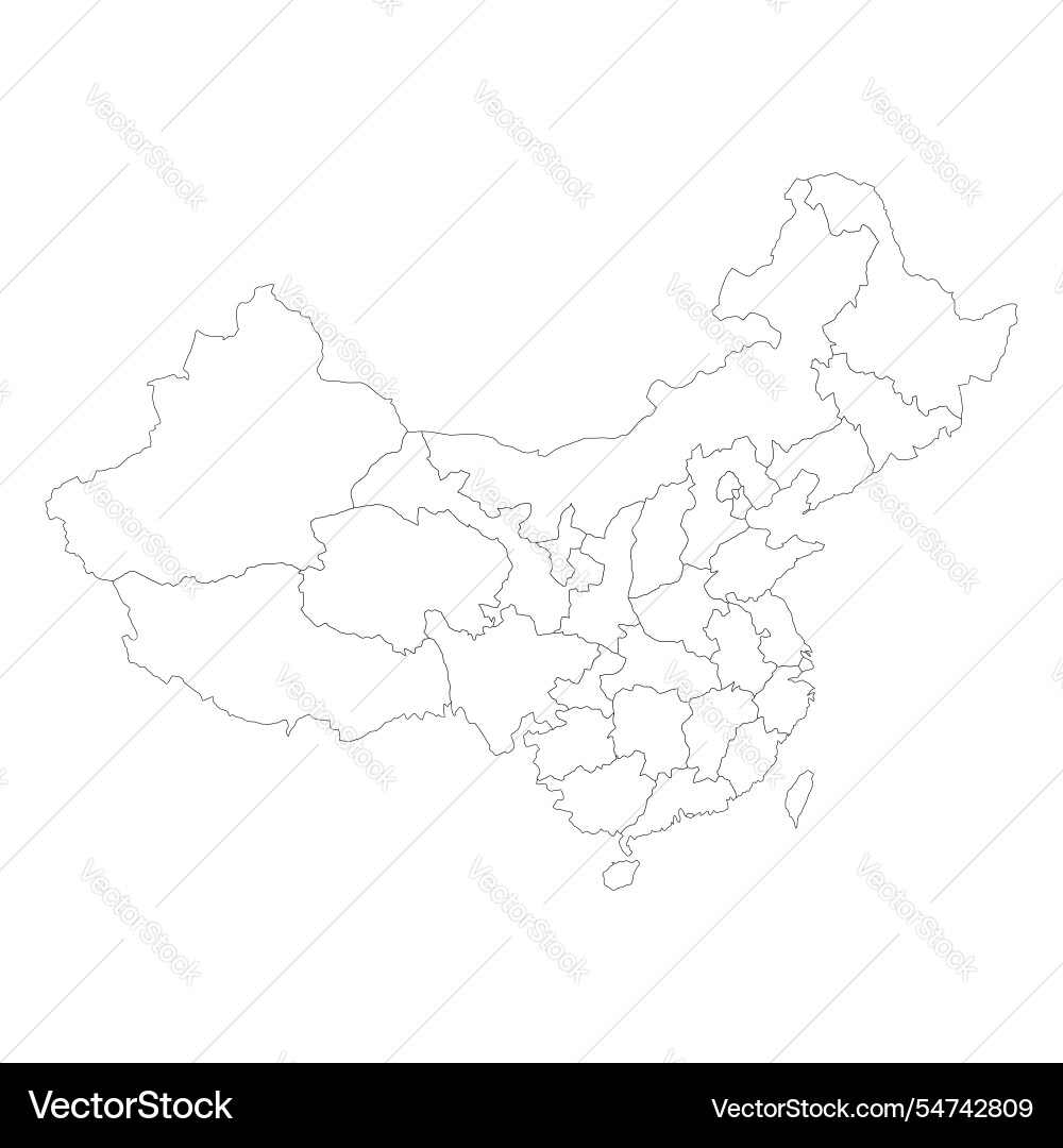 China map outline design Royalty Free Vector Image