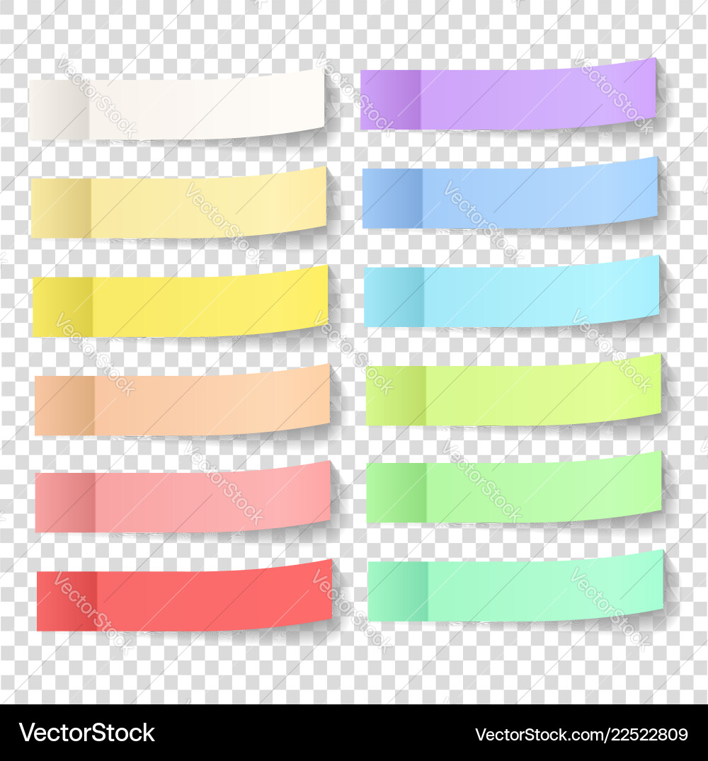 Colorful Sticky Notes with Peel-Off Corners Vector Image