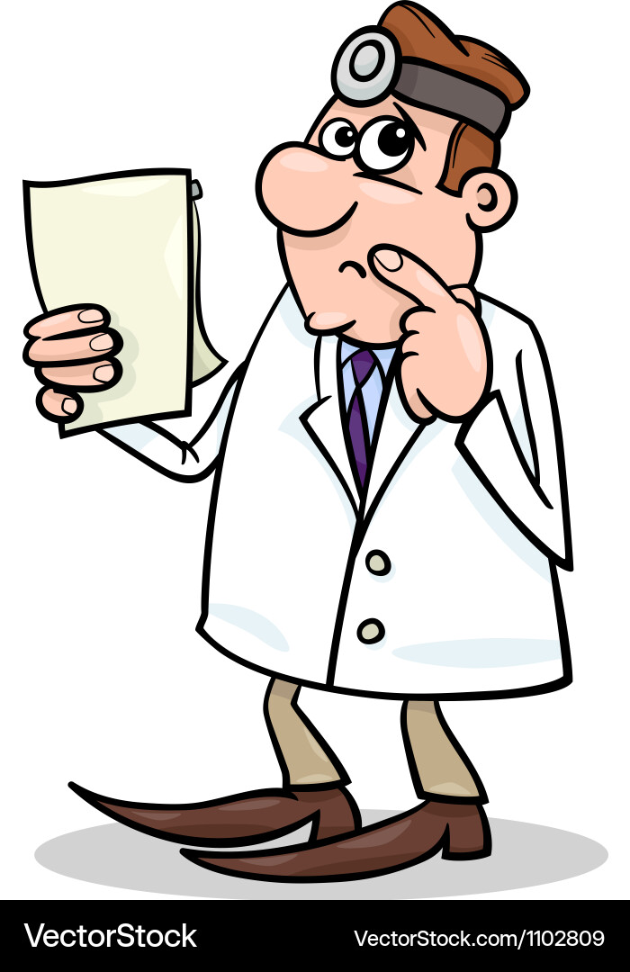 Concerned doctor cartoon Royalty Free Vector Image