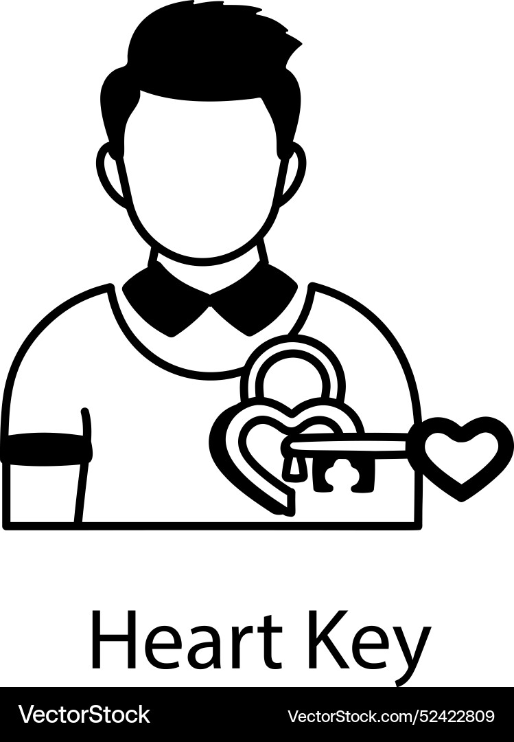 Heart key Royalty Free Vector Image - VectorStock