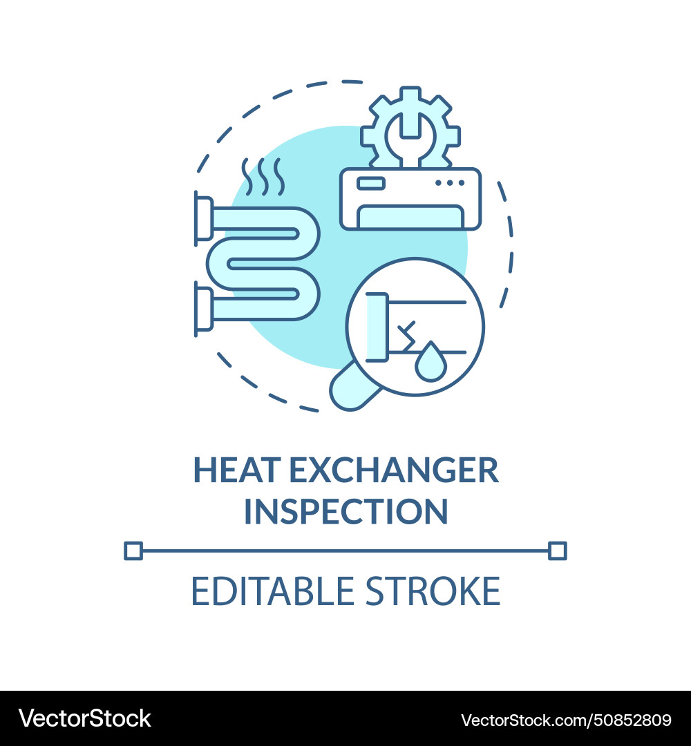 Heat exchanger inspection soft blue concept icon Vector Image