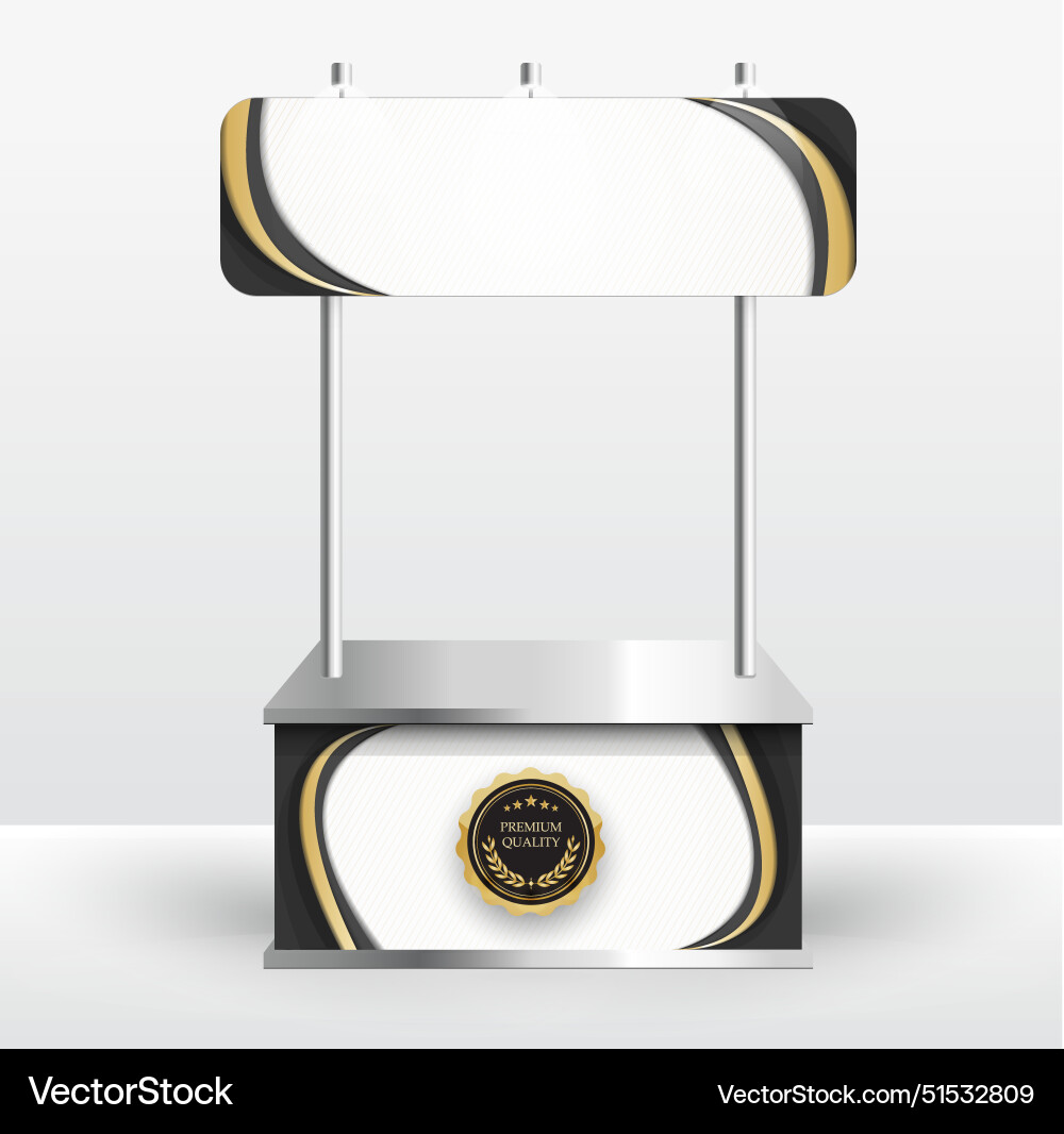 Luxury product display counter black gold Vector Image