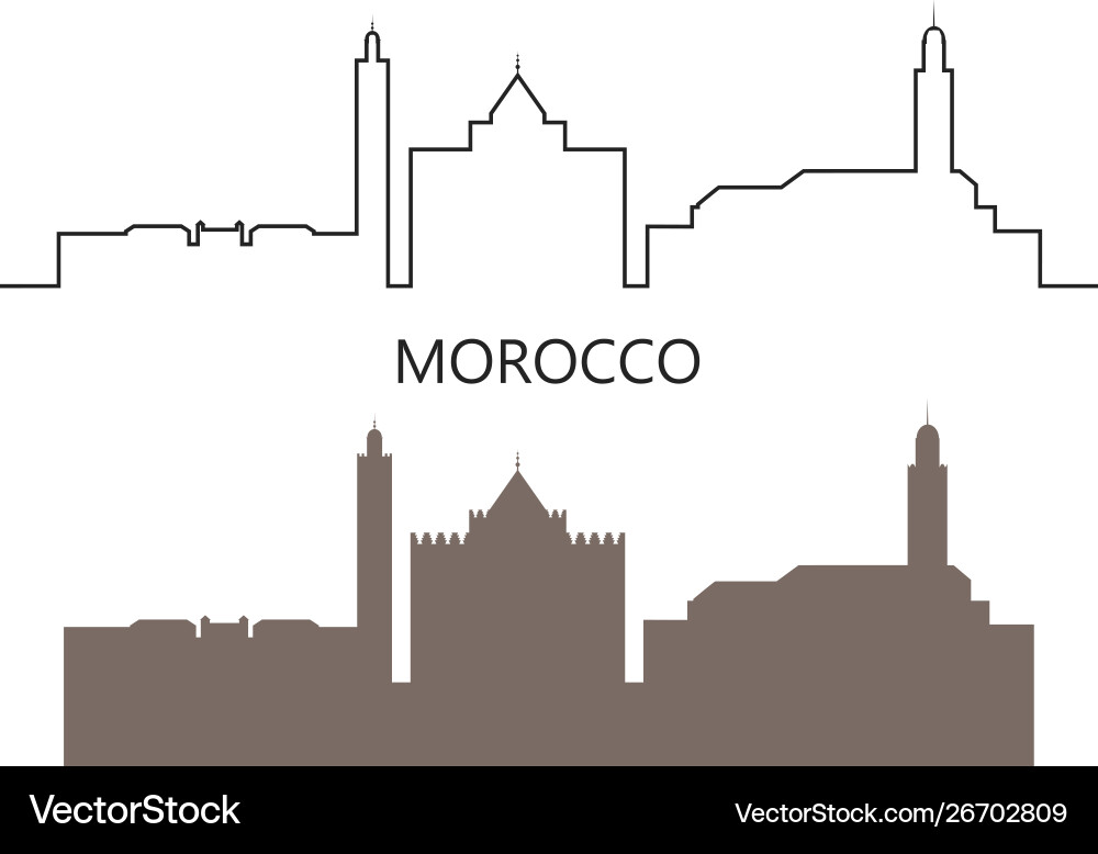 Moroccan Mosque Silhouettes Royalty Free Vector Image