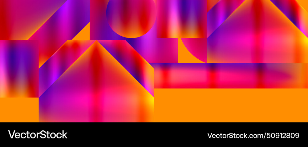 Neon colorful geometric shapes Royalty Free Vector Image