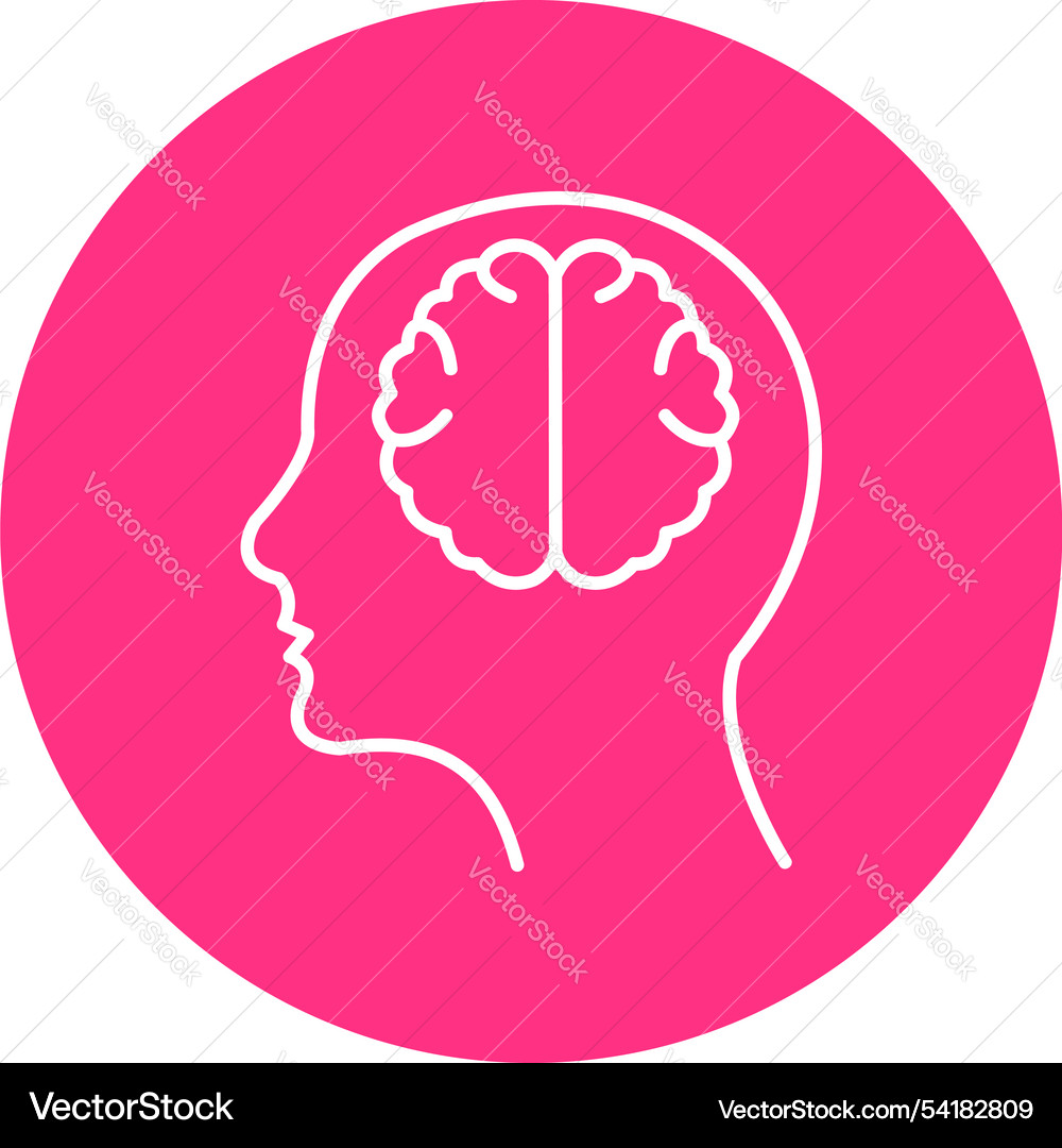 Neurology line circle icon Royalty Free Vector Image