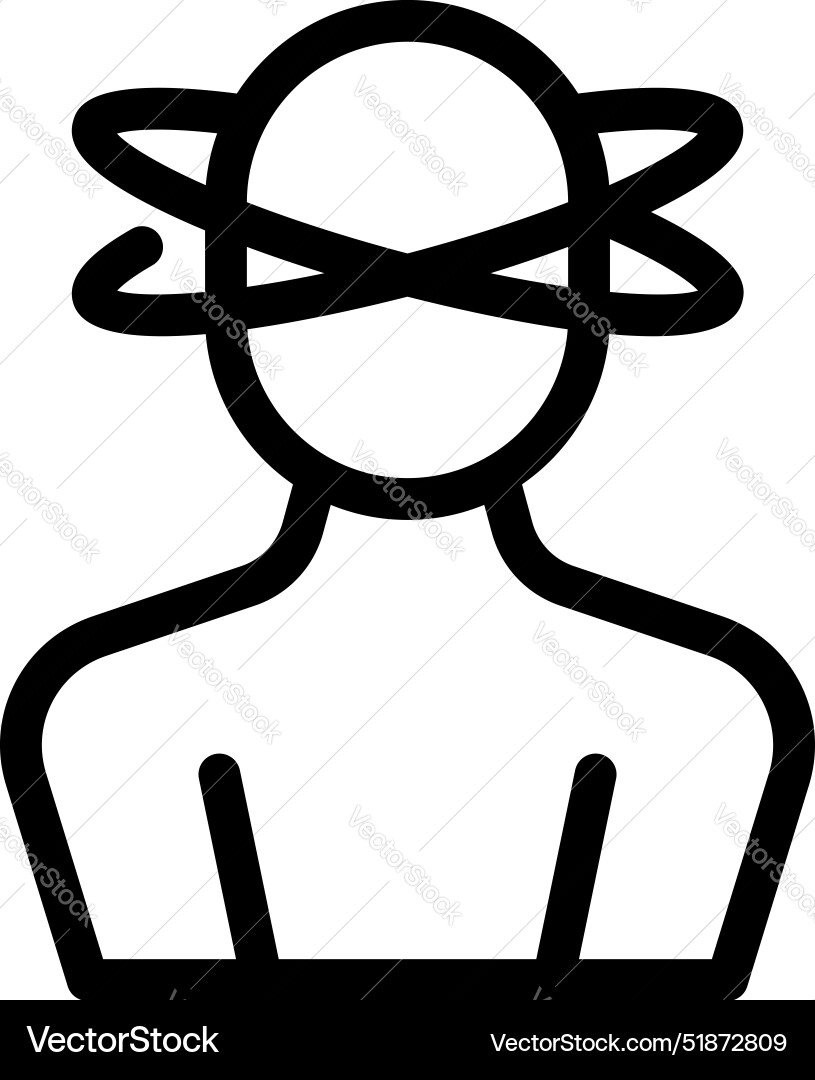 Patient suffering from dizziness with circles Vector Image
