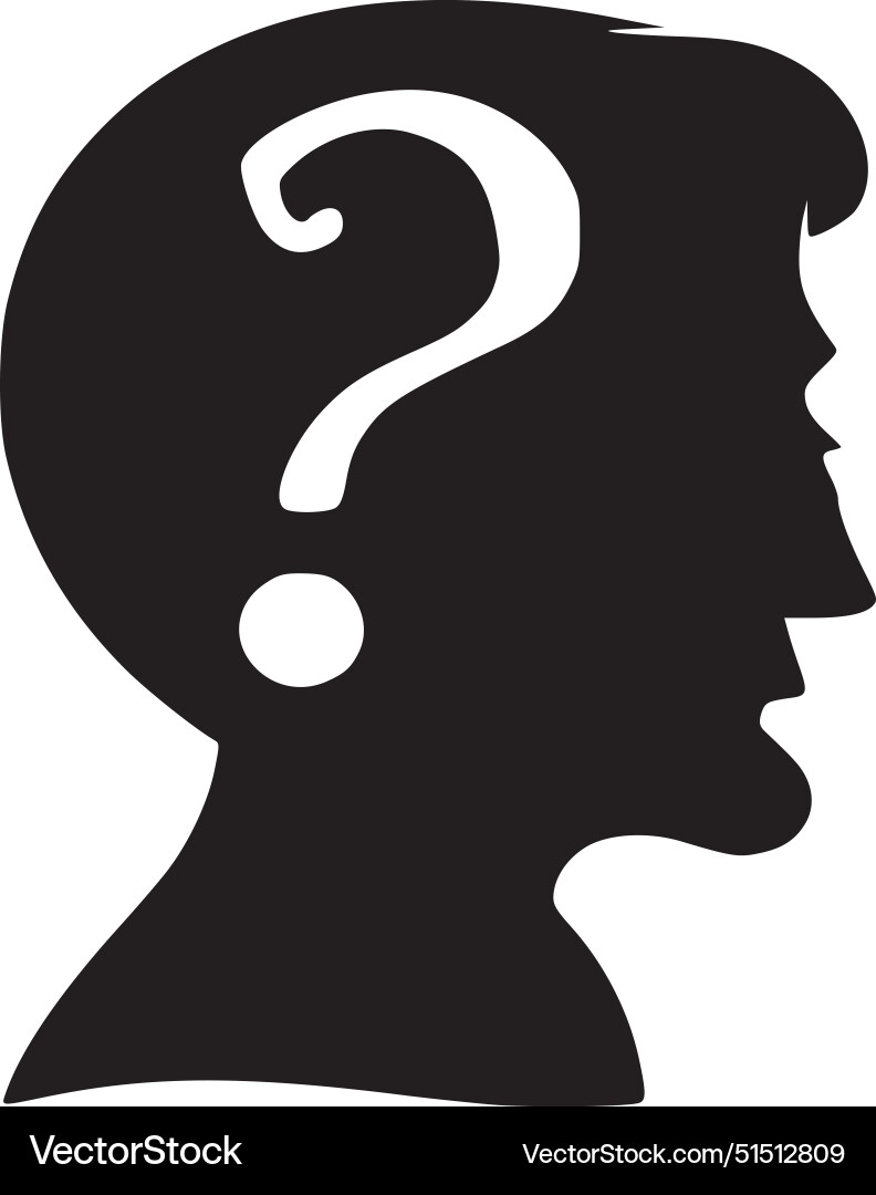 Question - black and white isolated icon Vector Image