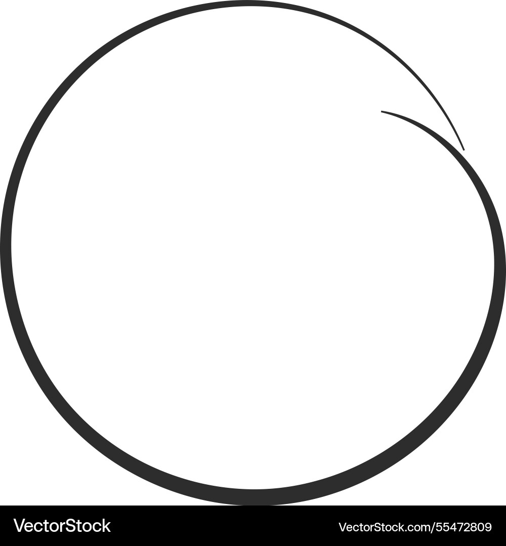 Simple hand drawn circle with a slightly Vector Image