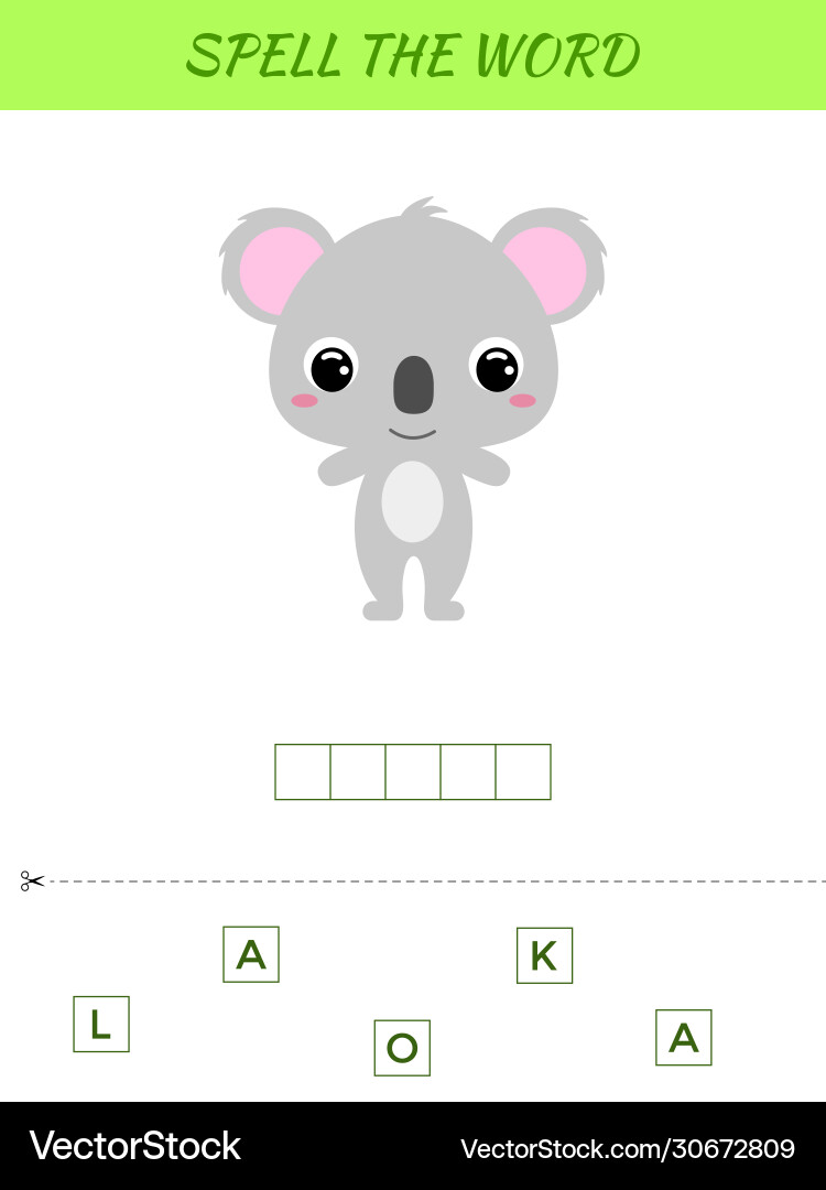 Spelling word scramble game template Royalty Free Vector