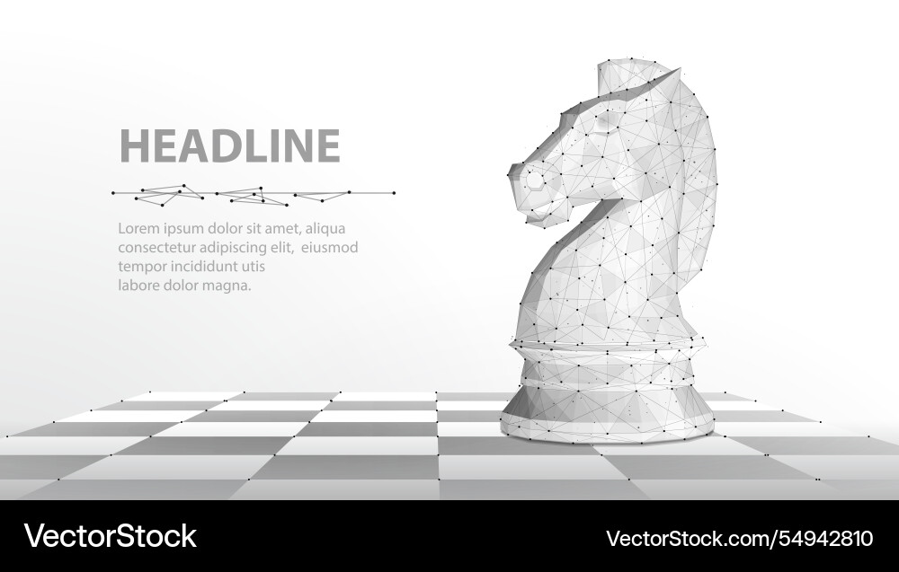 Knight abstract 3d chess Royalty Free Vector Image
