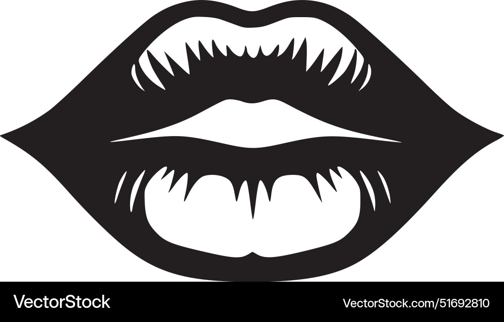 Lips - black and white isolated icon Royalty Free Vector