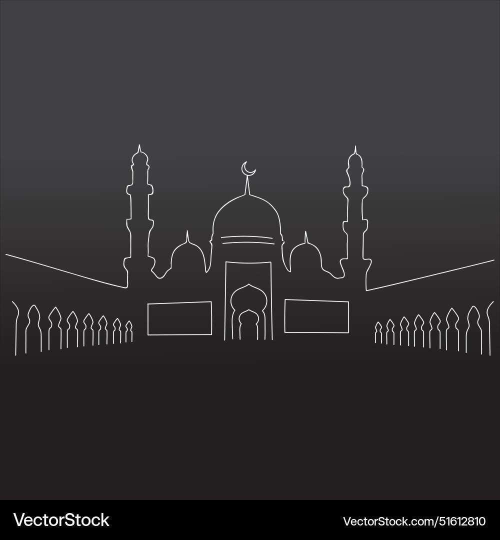 Mosque line art minimalist design islamic Vector Image