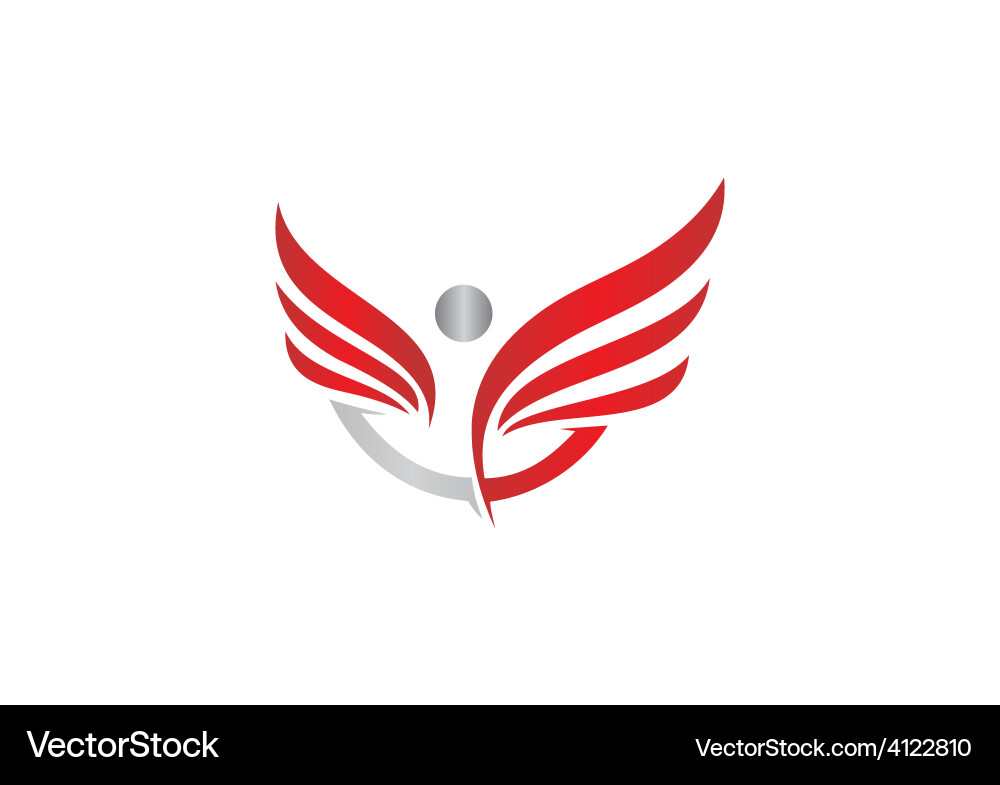 People success wing fly logo Royalty Free Vector Image
