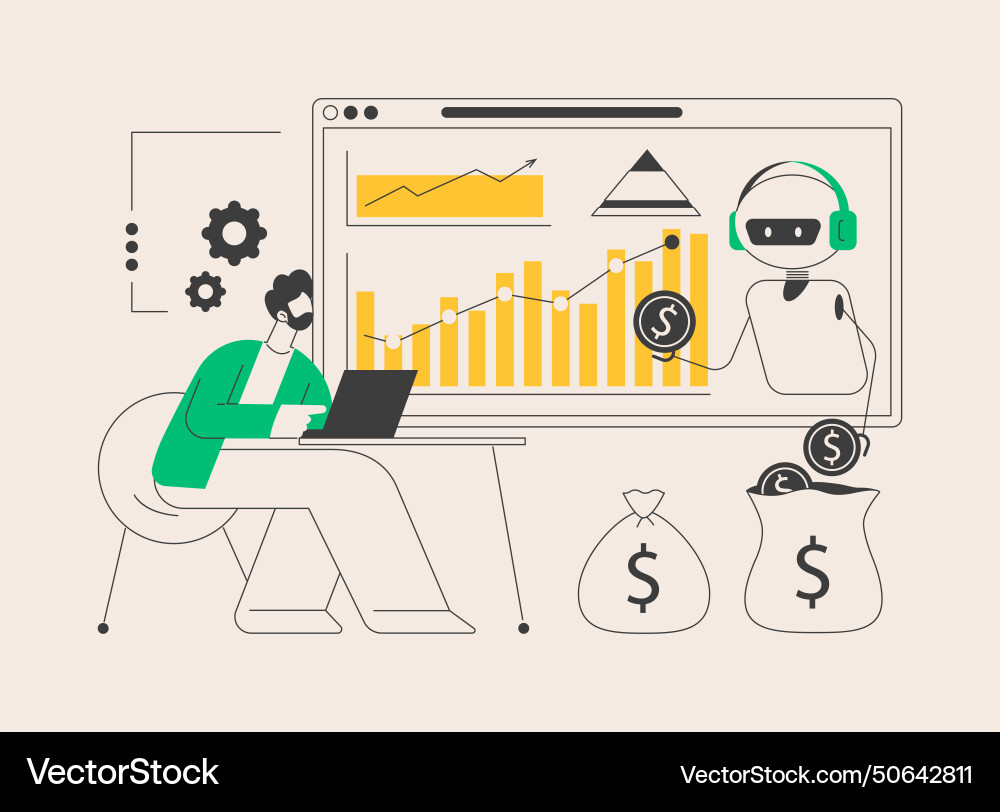 Artificial Intelligence In Financing Abstract Vector Image