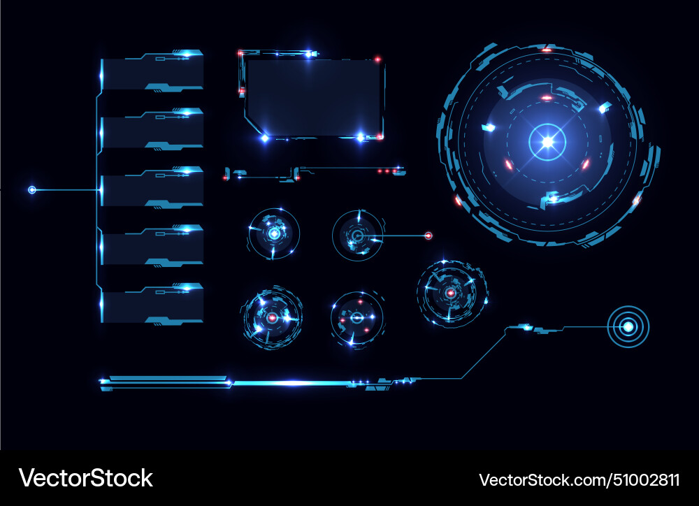 Callout titles and circles futuristic hud elements