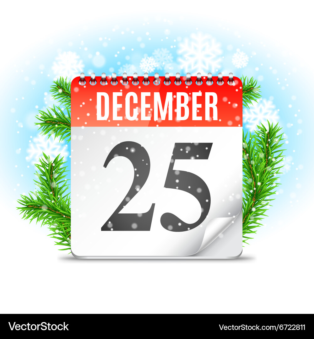 Christmas Day Calendar Royalty Free Vector Image