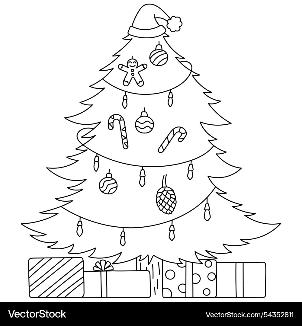 Christmas tree decoration or pine Royalty Free Vector Image