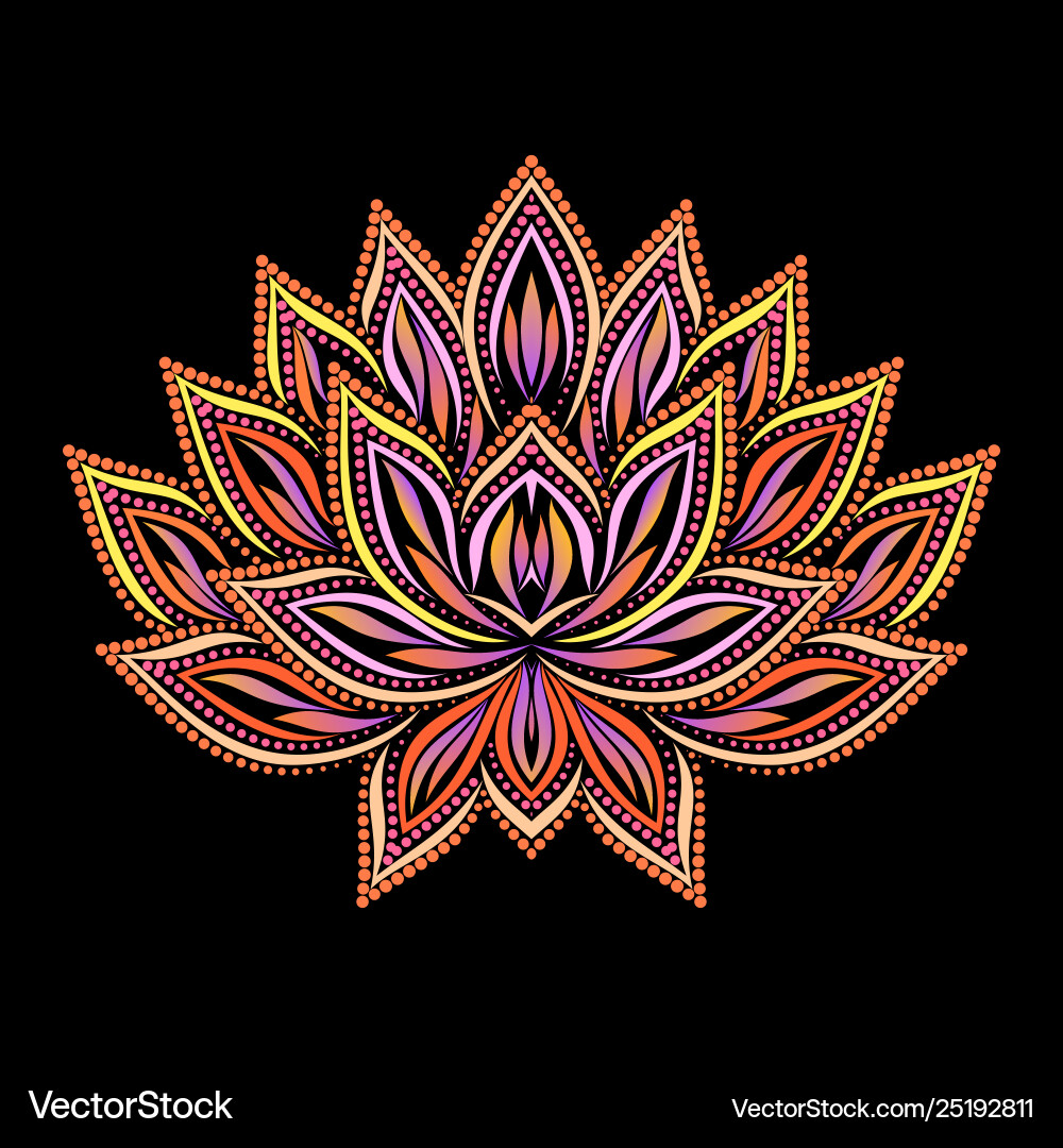 Colorful lotus flower - design template Royalty Free Vector