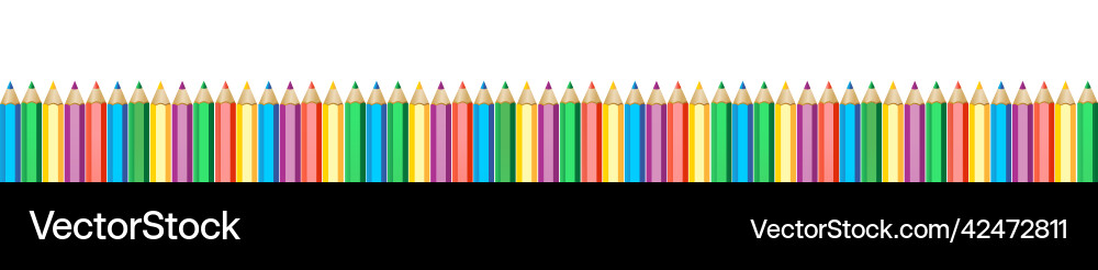 Colorful Pencil Row - Isolated on White Royalty Free Vector