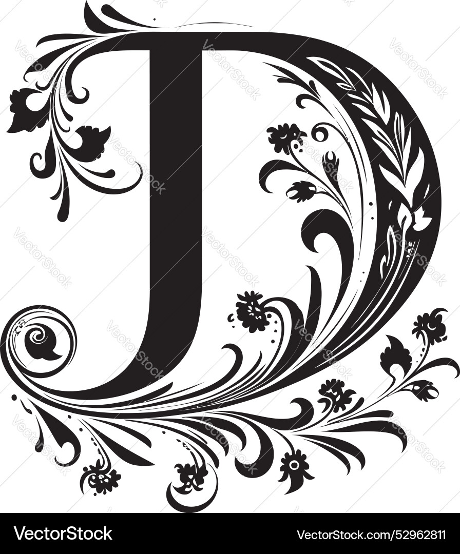 Dazzling charm radiant letter d decor dainty Vector Image
