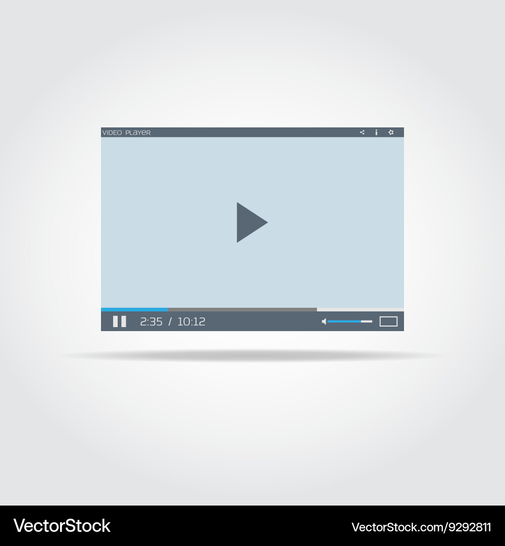 Flat video player Royalty Free Vector Image - VectorStock