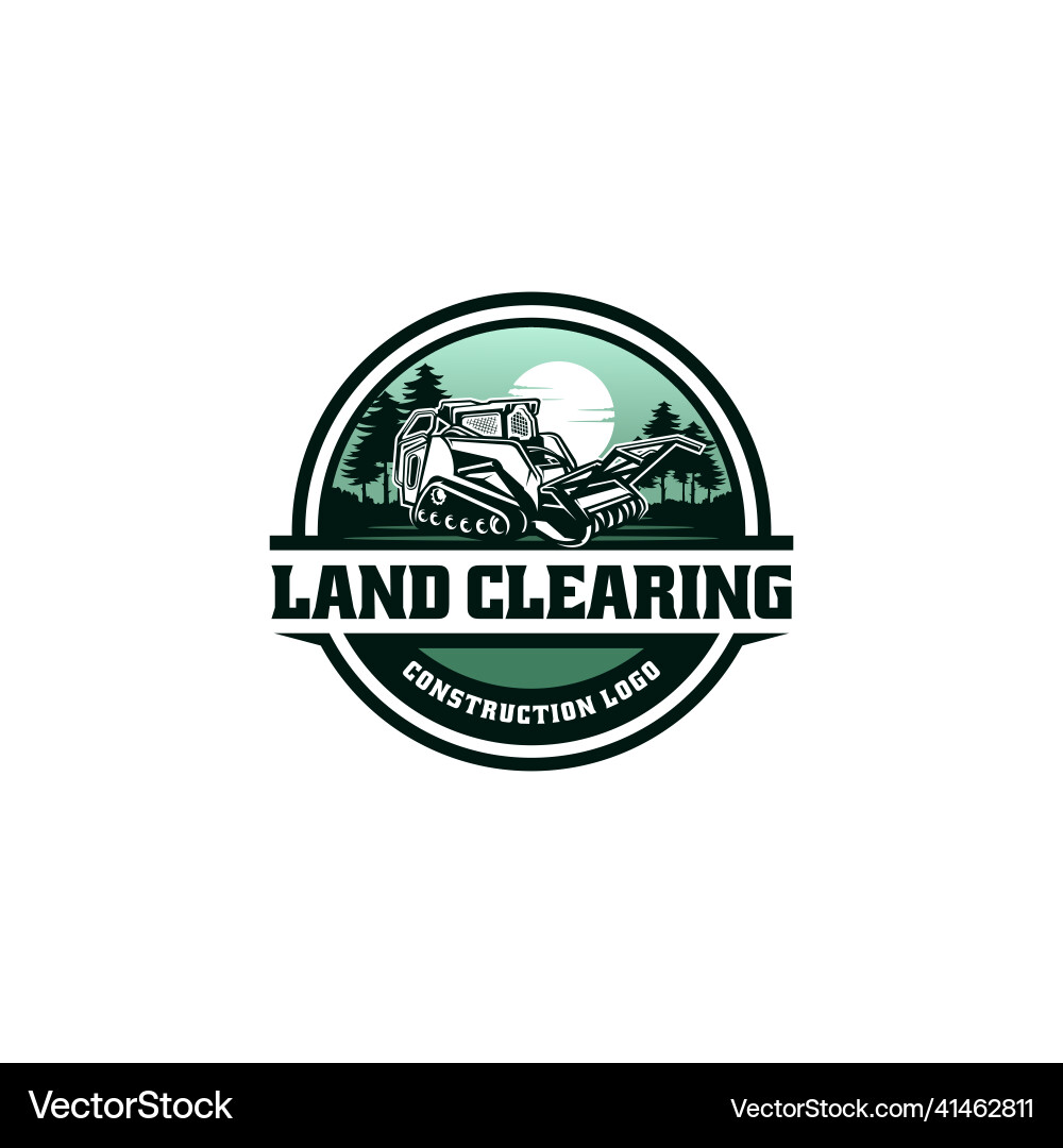 Forestry mulching machine isolated logo Royalty Free Vector