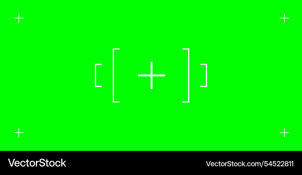 Green chromakey background with tracking cross Vector Image
