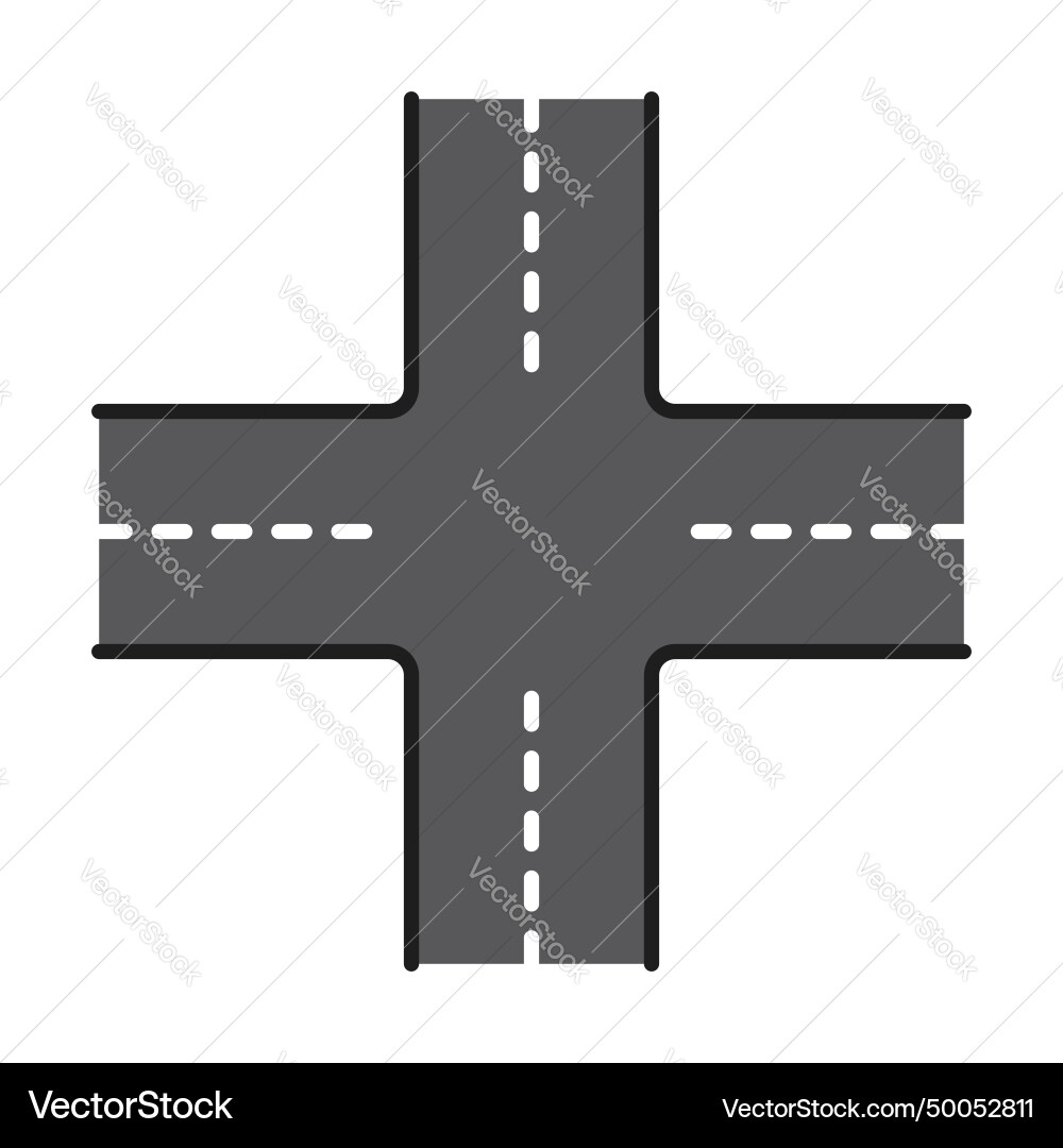 Highway road intersection traffic crossroad route Vector Image