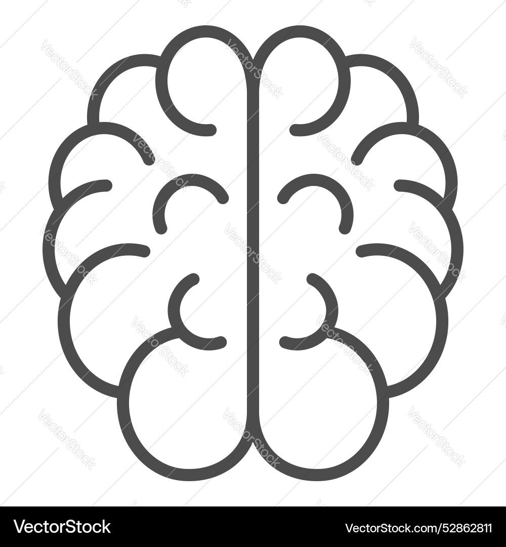 Human brain pixel perfect editable stroke Vector Image