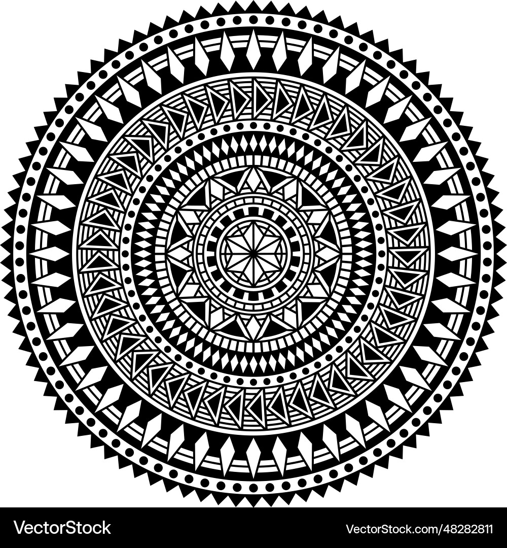 Mandala highly detailed polynesian tribal design Vector Image