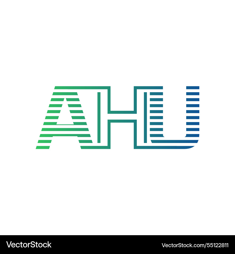Modern ahu logo design letter minimalist Vector Image