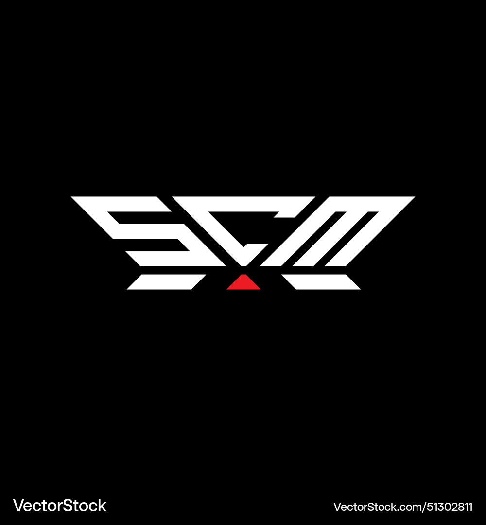 Scm letter logo design simple and modern Vector Image