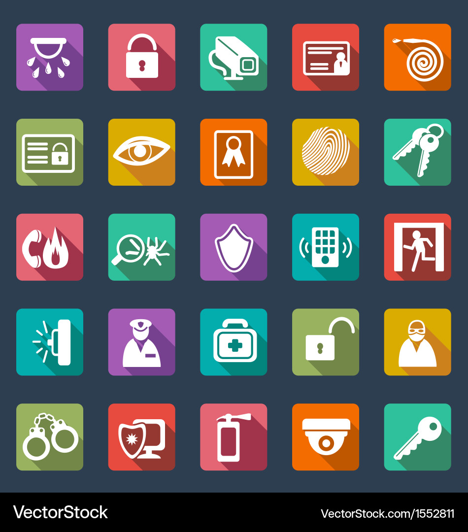 Security icons- flat design Royalty Free Vector Image