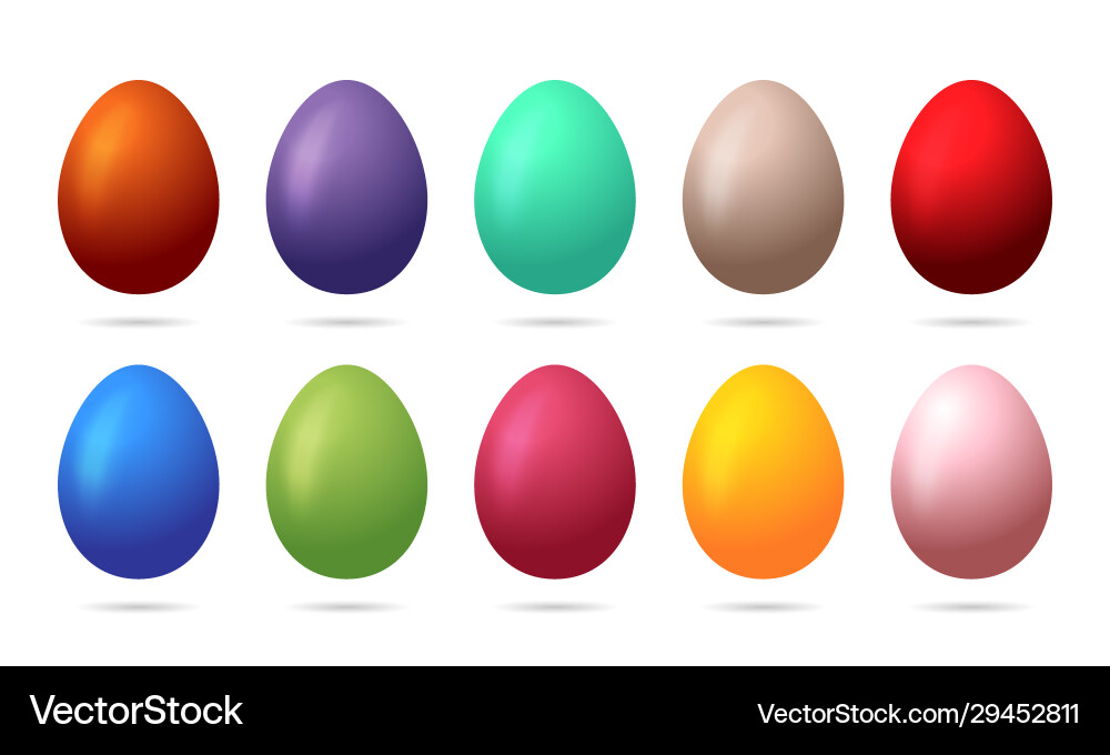 Set 10 color easter eggs design elements – Free Vector | VectorStock