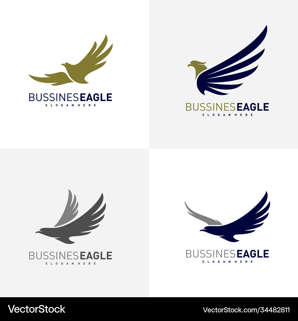 Set eagle logo creative design Royalty Free Vector Image