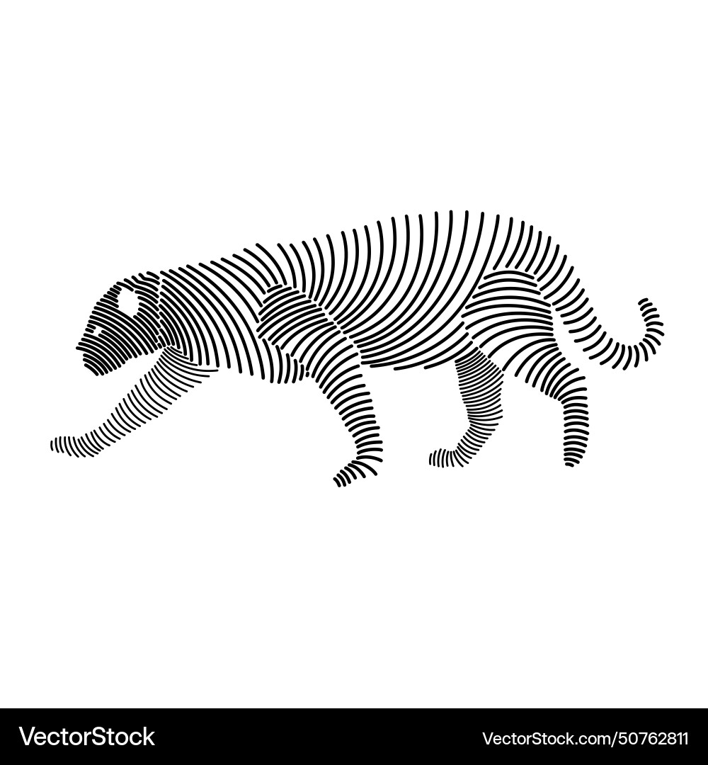 Simple line art of a leopard 1 Royalty Free Vector Image