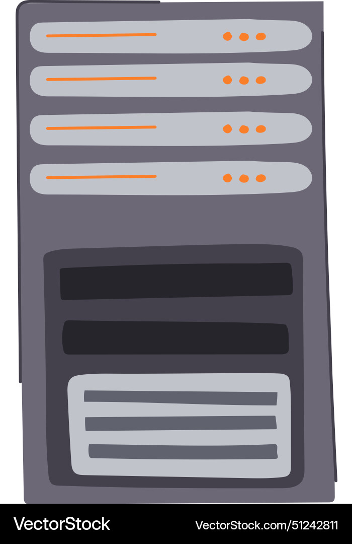 Technology server rack cartoon Royalty Free Vector Image