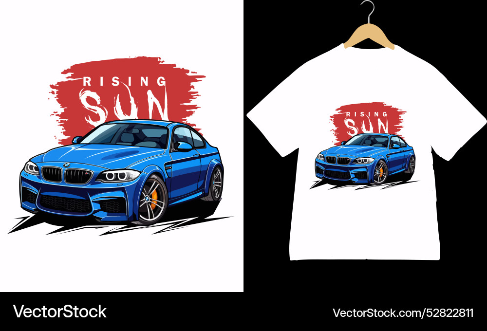 Vintage car t shirt design Royalty Free Vector Image